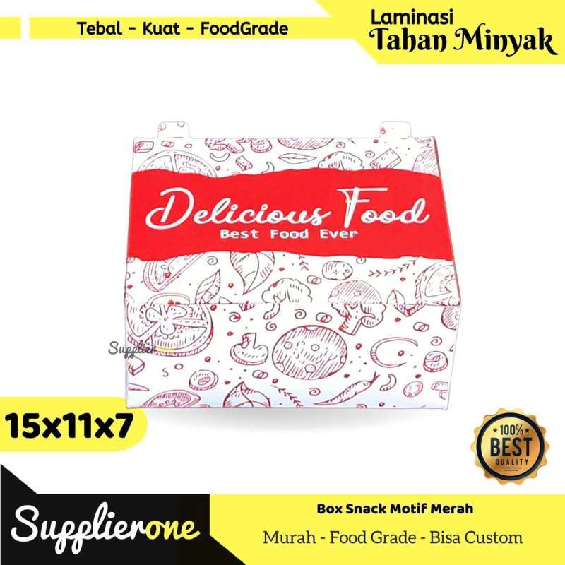 Promo Dus Snack Motif 15x11x7 Dus Kue Box Fried Chiken Dus Fried Chicken Kemasan Fried