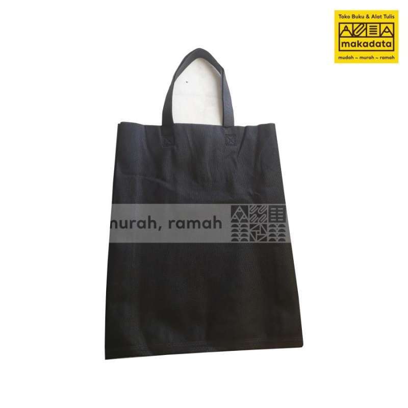 Jual GOODIE BAG | TAS SPUNBOND WARNA HITAM POLOS 40 X 30 MURAH di Seller Makadata Ploso Official ...