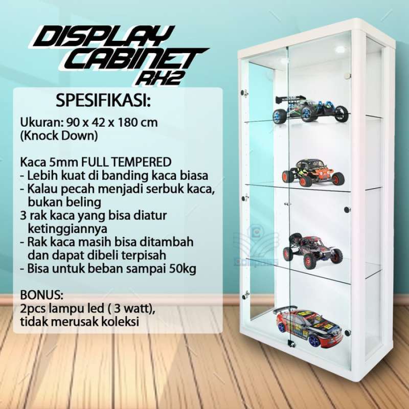 Jual Lemari Pajang Etalase Rak Kaca Display Rc Diecast Model Kit Mokit ...