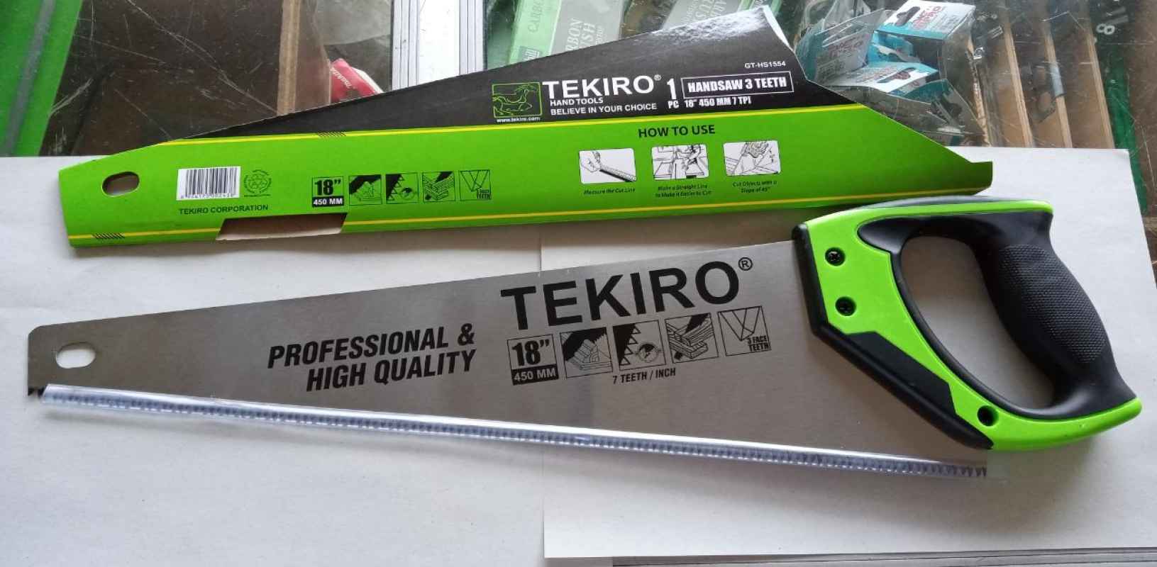 Jual Tekiro 18 Gergaji Tangan Kayu Handsaw Three Teeth Tpr 3 Mata Teeth ...