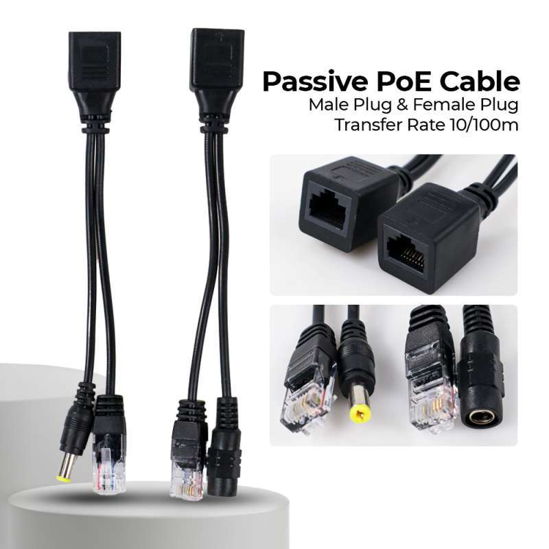 Promo Passive PoE Power Over Ethernet Cable with Male & Female Power ...