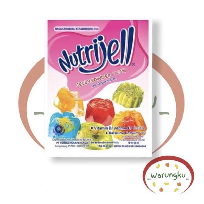 Jual Nutrijell STROBERI STRAWBERRY 15gr Nutrijel Jelly Agar Agar di ...