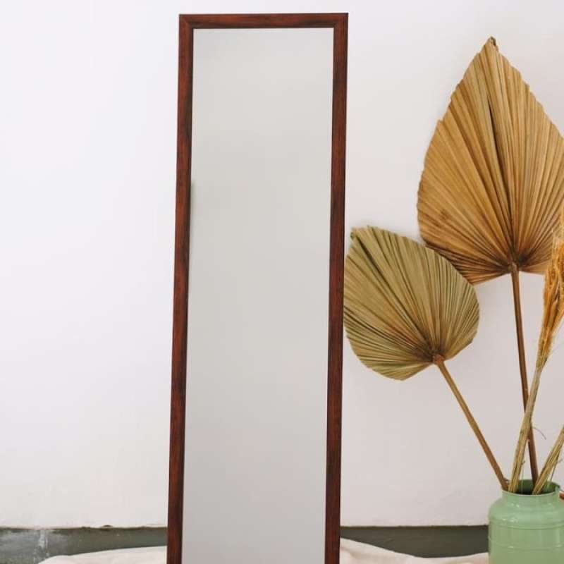 Promo Kaca Cermin Berdiri Standing Mirror Coklat Minimalis Diskon 23% ...