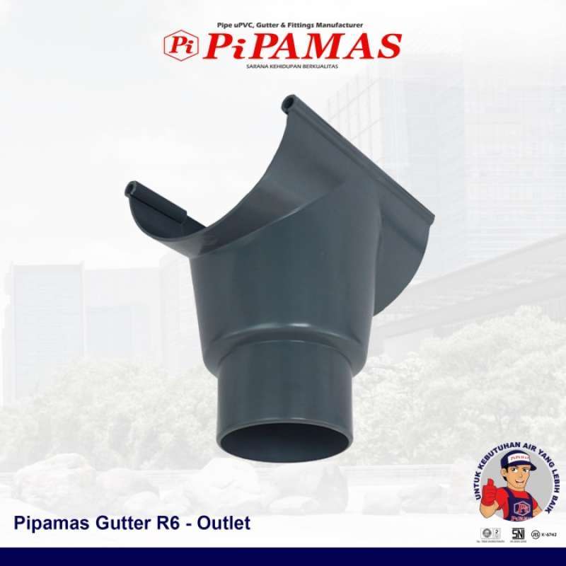 Jual Corong Talang Air Bulat Pipamas Gutter Outlet R6 di Seller Pipamas ...