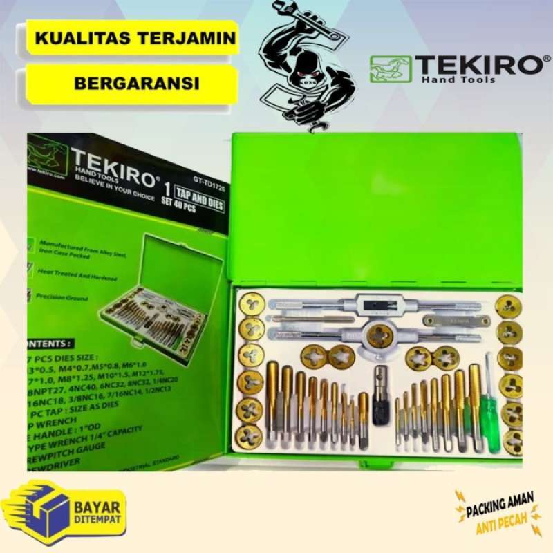 Promo Tekiro Tap and Dies set 40pc Tap set 40 pcs Hand tap set Tap ...