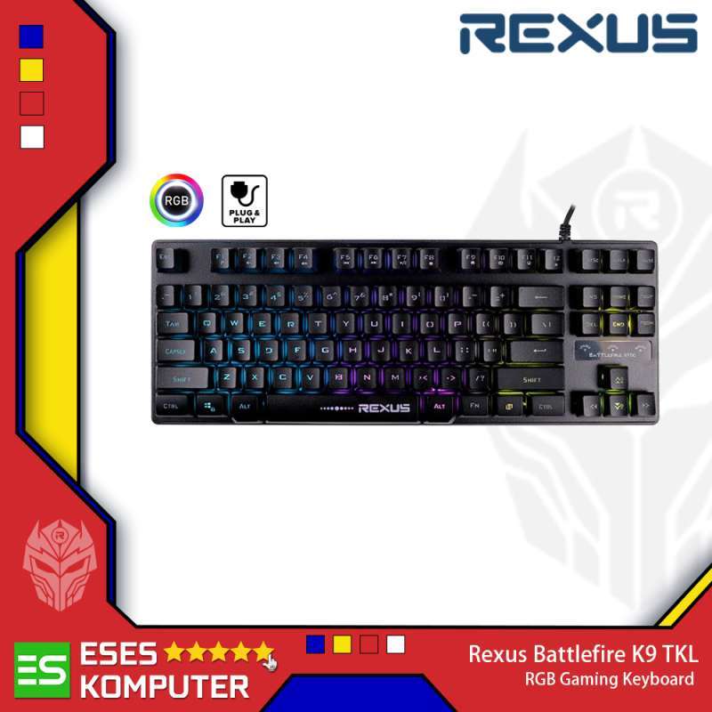 Jual Keyboard Rexus Battlefire K9 TKL Black RGB | Keyboard Gaming di ...