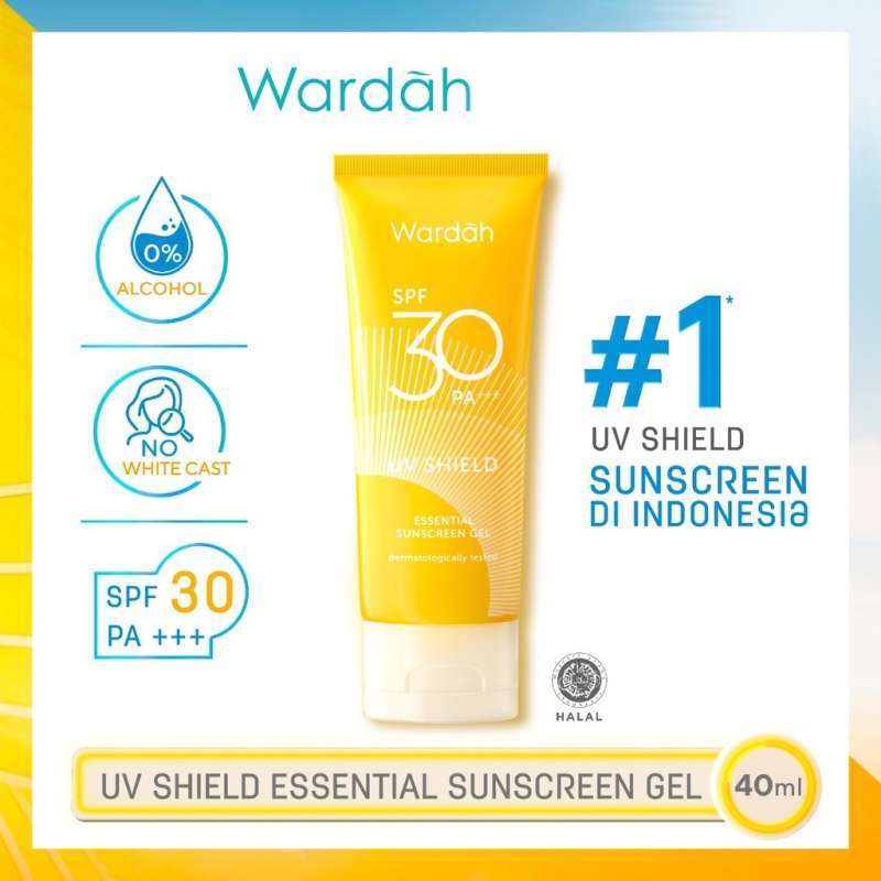 Jual WARDAH UV Shield Essential Sunscreen Gel SPF 30 PA +++ 40 ml ...