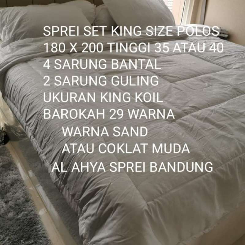 Promo SPREI SET KING SIZE POLOS 180 X 200 TINGGI 35 ATAU 40 AL AHYA-29 ...