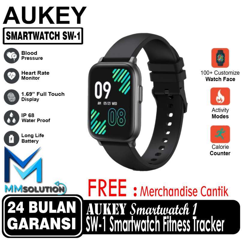 Promo Smartwatch Aukey SW-1 / SW 1 Fitness Tracker 10 Activity With IP68 Diskon 68% di Seller MM ...