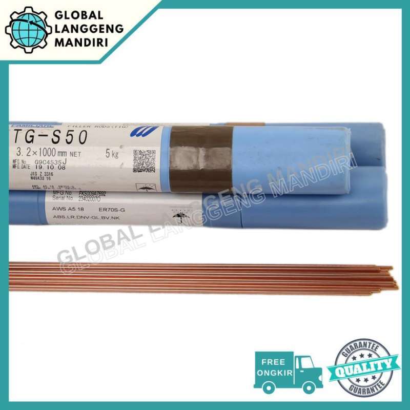 Jual KAWAT LAS TIG ARGON BESI TGS-50 3.2mm (5KG) KOBELCO ER 70 TGS50 di Seller Global Langgeng ...