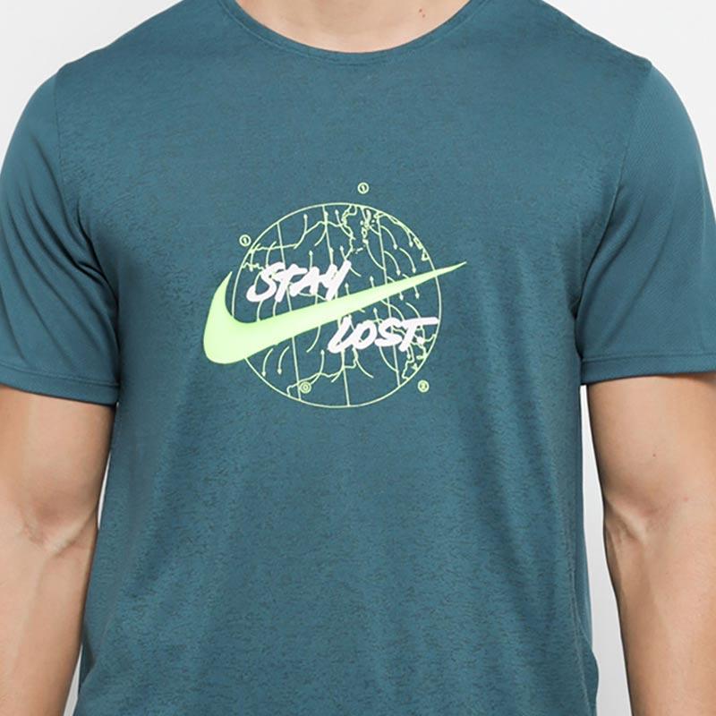 Jual Nike Men Running Dri-fit Miler Wild Run Top Short Slevee Pakaian ...