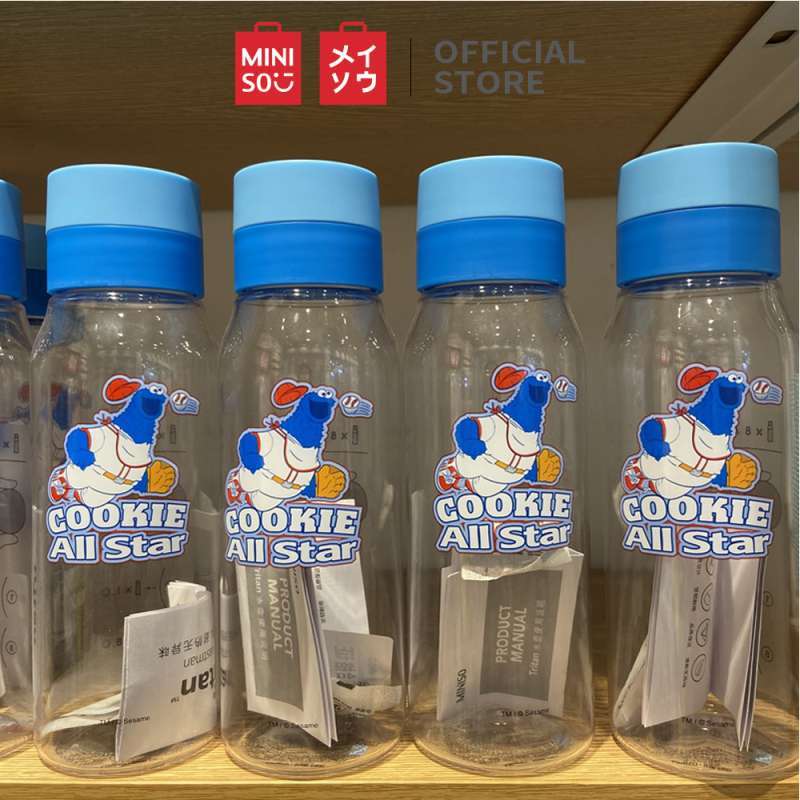 Jual Miniso Official Sesame Street interest Plastic Water Bottle 450ml ...