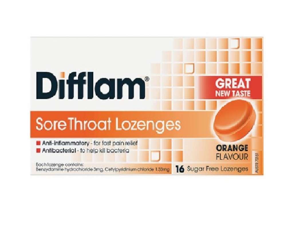 Jual Difflam Anti-Inflammatory Sugar Free Orange 16 Lozenges di Seller ...