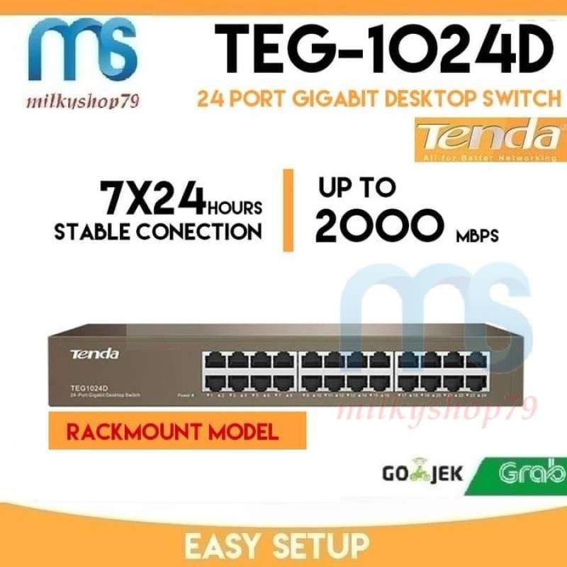 Promo Tenda Teg1024d Switch Hub 24-port 2000mbps Gigabit Switch Teg ...