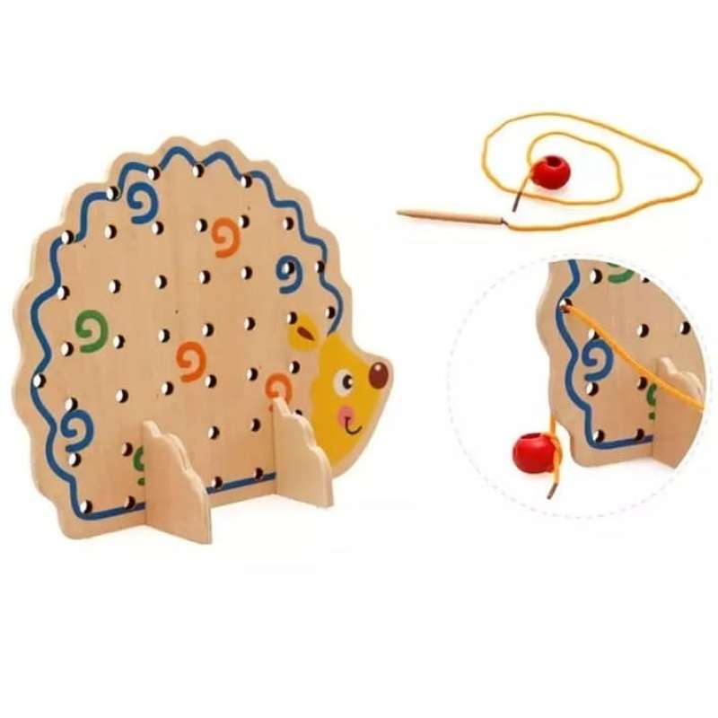 Jual Mainan Edukasi Anak Meronce-Merangkai Buah HEDGEHOG FRUIT STRING ...