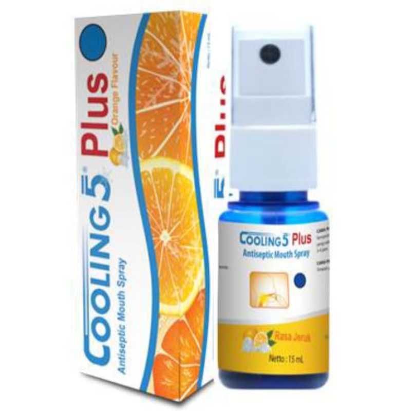 Promo CooLing 5 Plus Orange Flavour AntiSeptic Mouth and Throat Spary ...