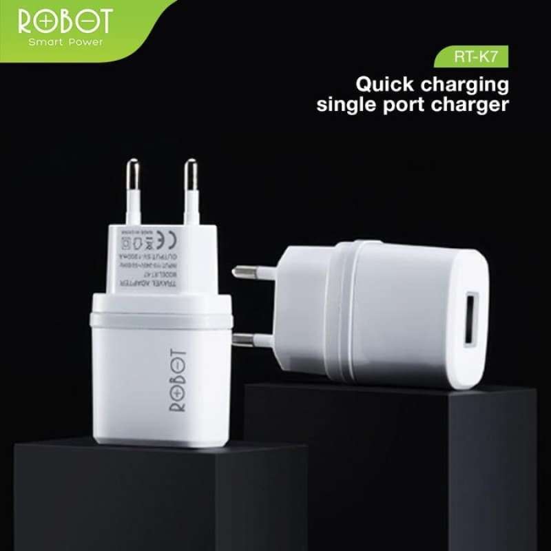 Promo Robot Rt-K7 Quick Charge 5V-1A Charger Adaptor With Cable Micro ...