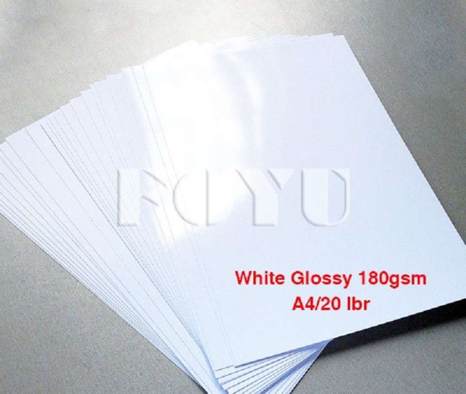 Jual Kertas Foto Inkjet White Glossy Water Proof 180gsm A4 - Putih di ...