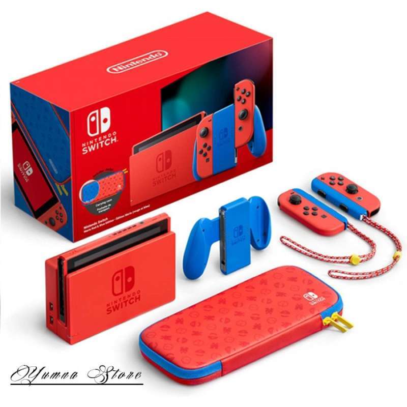 Promo Nintendo Switch Generation 2 / V2 Mario Red & Blue Bundle Diskon ...