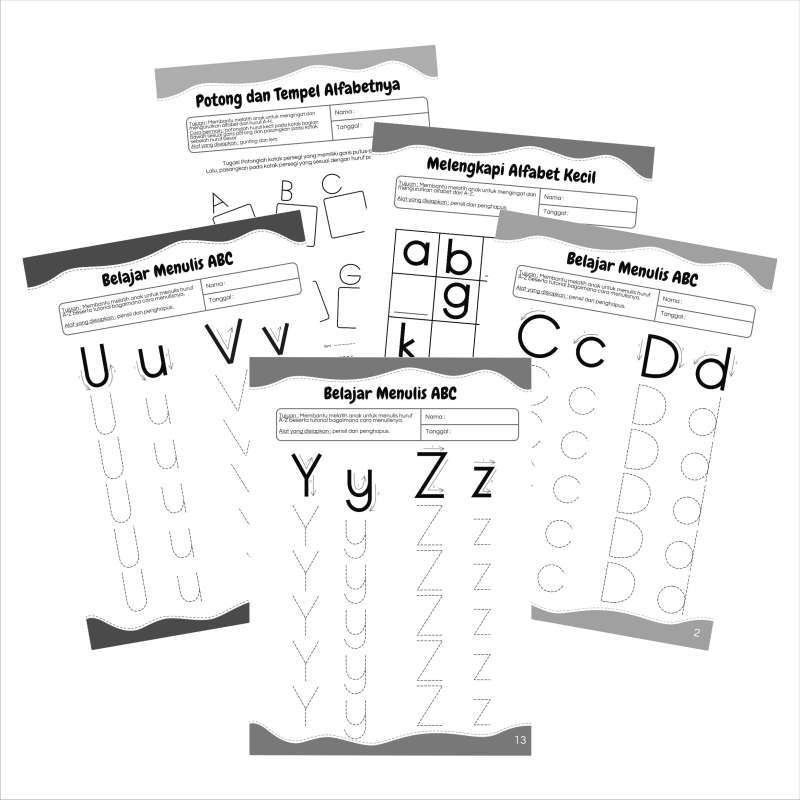 Jual Lembar Aktivitas Abc/worksheet Abc/belajar Menulis Abc/lembar ...