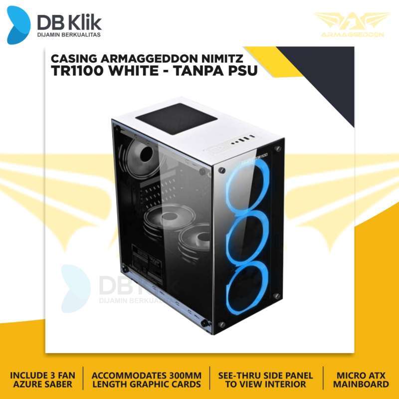 Jual Casing PC Armaggeddon NIMITZ TR1100 m-ATX WHITE with FAN - TANPA ...