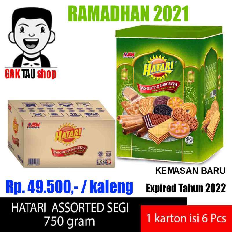 Jual Biskuit Kaleng Ramadhan 2021 - Hatari Assorted ( Kaleng ) Segi 750 ...