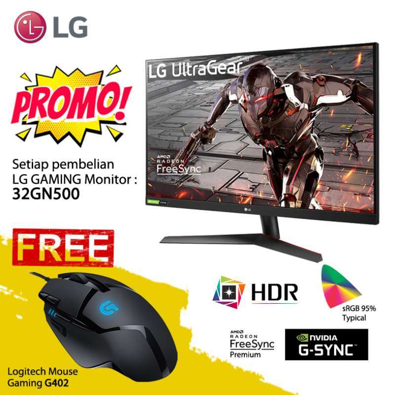 Jual LG 32GN500-B Gaming Monitor 32-Inch Ultra Gear Full HD with 165Hz ...