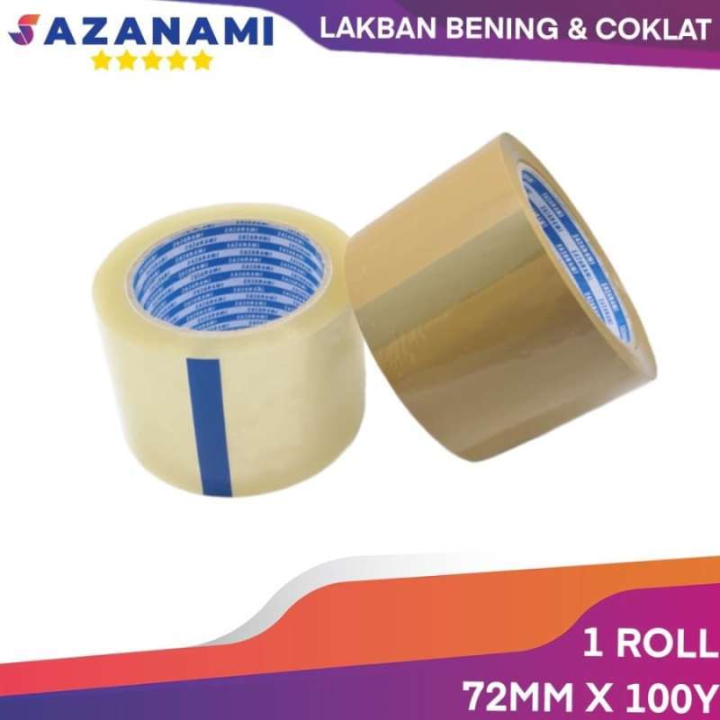 Jual Lakban Bening 3 Inch 100 Yard Sazanami Opp Tape 72mm Di Seller ...