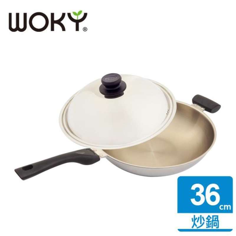 Jual [TAITRA] [WOKY] Rose Gold 36CM Wok (With Free Smart Temperature Sensing Cooking Shovel) di ...