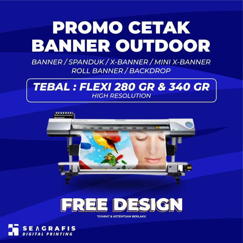 Jual [CETAK BANNER FREE DESIGN 280GR/340GR] BANNER / SPANDUK / BACKDROP / X BANNER - FLEXI 280 ...