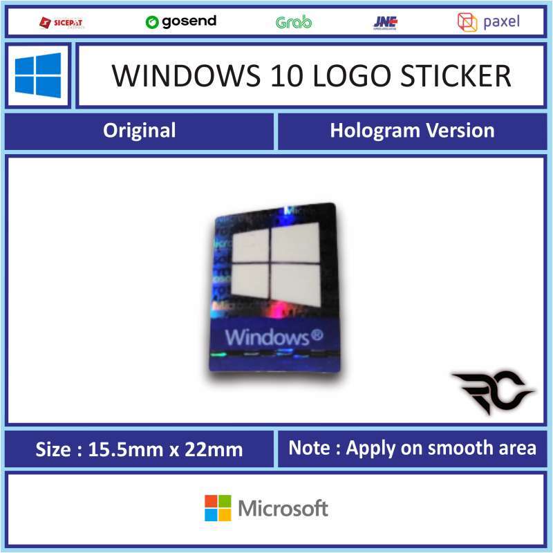 Jual Stiker Logo Windows 10 Hologram Original Sticker Versi Terbaru di ...