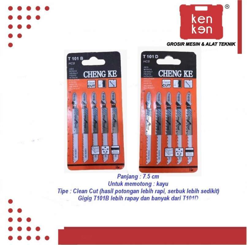 Jual JIGSAW BLADE T101B CHENGKE Mata Gergaji Triplek - T101B di Seller ...