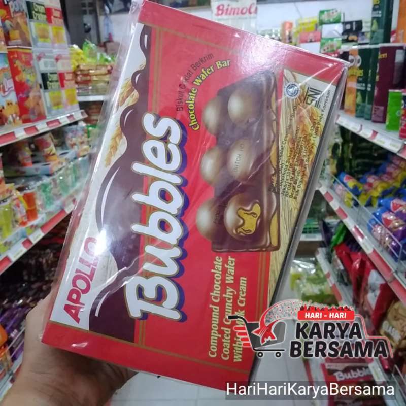 Jual APOLLO BUBBLES BISKUIT CHOCOLATE WAFER BAR 384GR di Seller ...