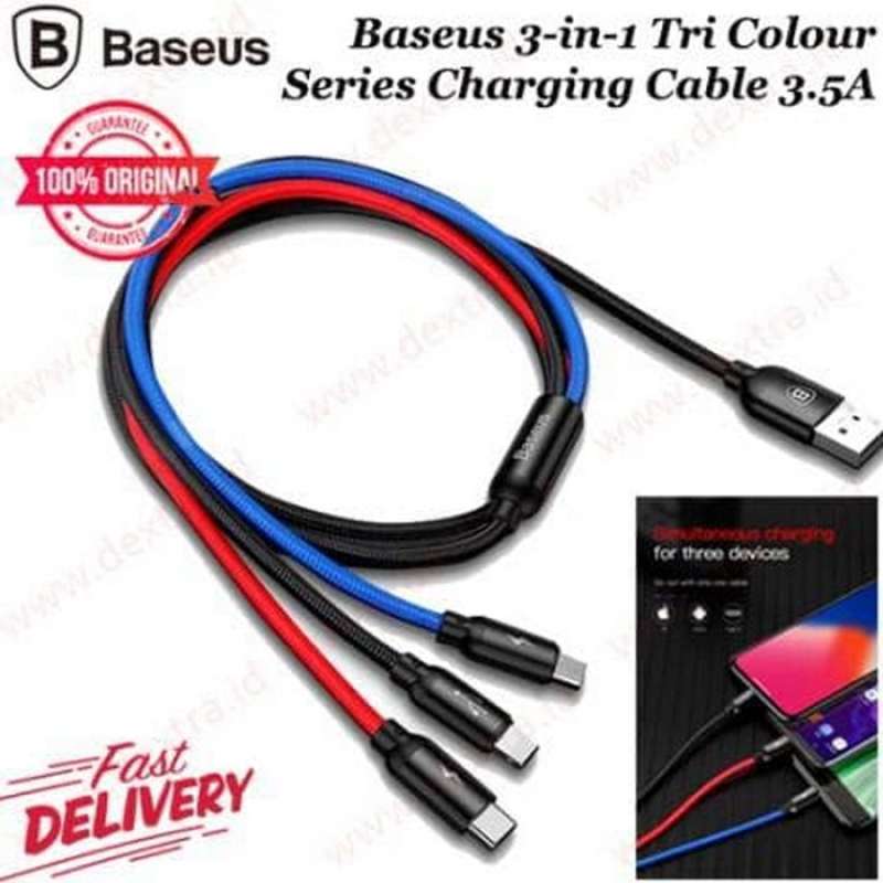 Jual Baseus 3 in 1 micro lightning type C Trend di Seller Tumenggung ...