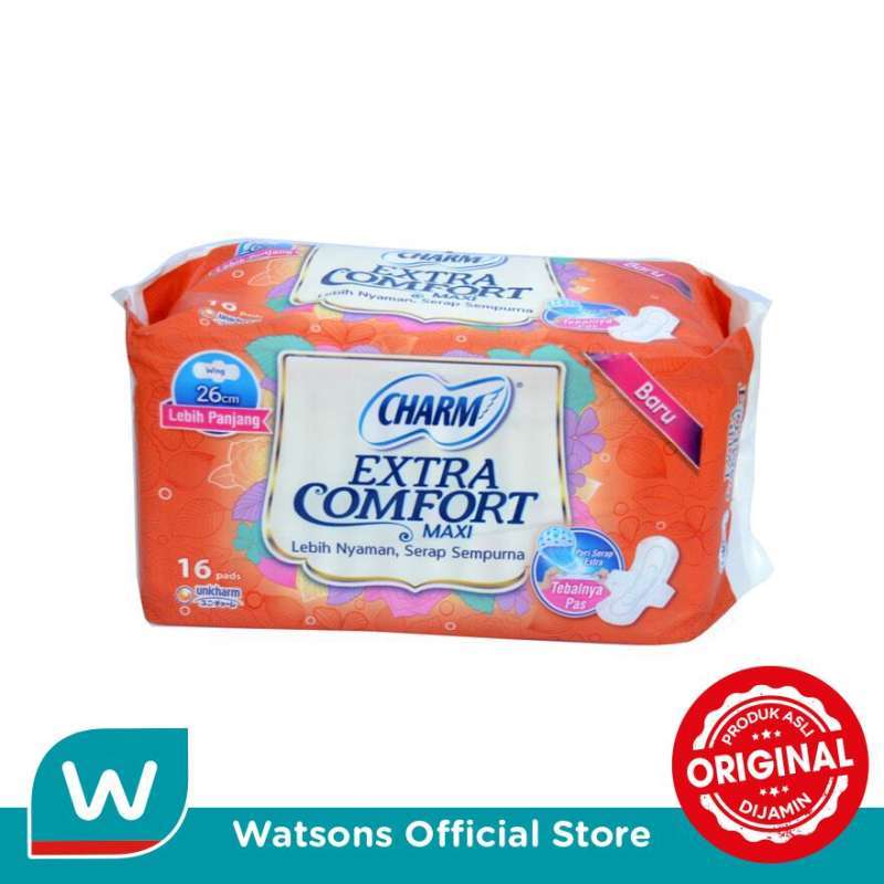 Promo Charm Extra Comfort Maxi Wing Pembalut Wanita [26 cm/ 16 Pads ...