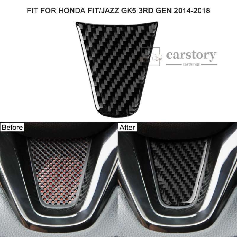 Jual Stiker Setir Mobil Bahan Carbon Fiber Untuk Honda Fit - Jazz Gk5 ...