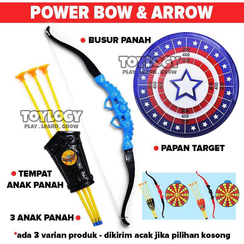 Jual Toylogy Panah Panahan Power Bow Busur Arrow Papan Target Mainan ...
