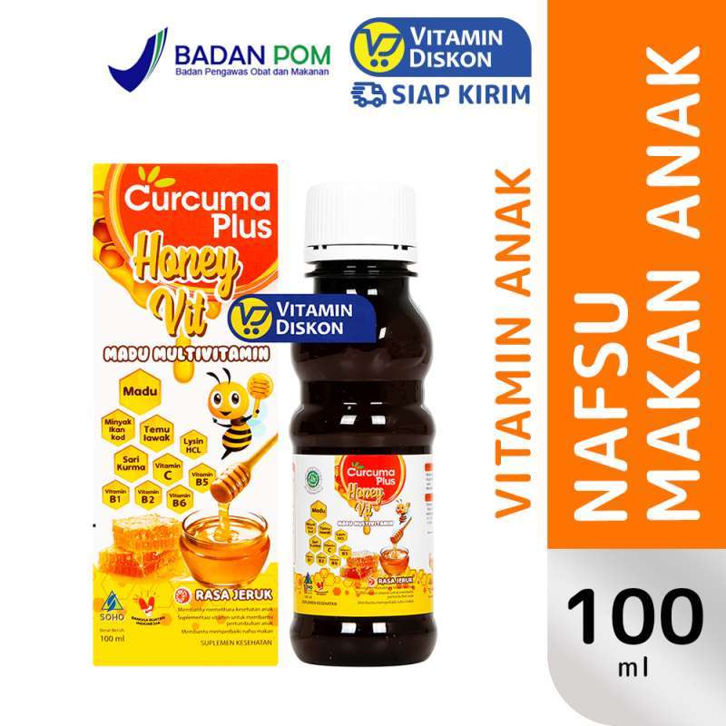 Promo Curcuma Plus Honey Vit - Multivitamin Madu Rasa Orange 100ml ...