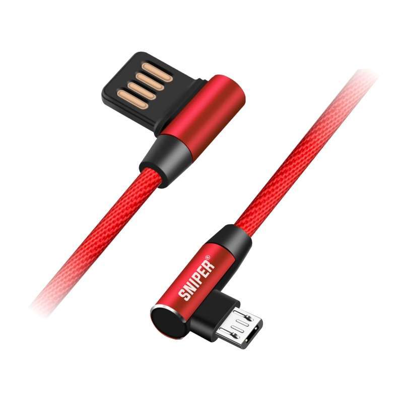 Jual Sniper Cable Gaming L Shape Micro USB 3ft /0.9m - Red di Seller ...