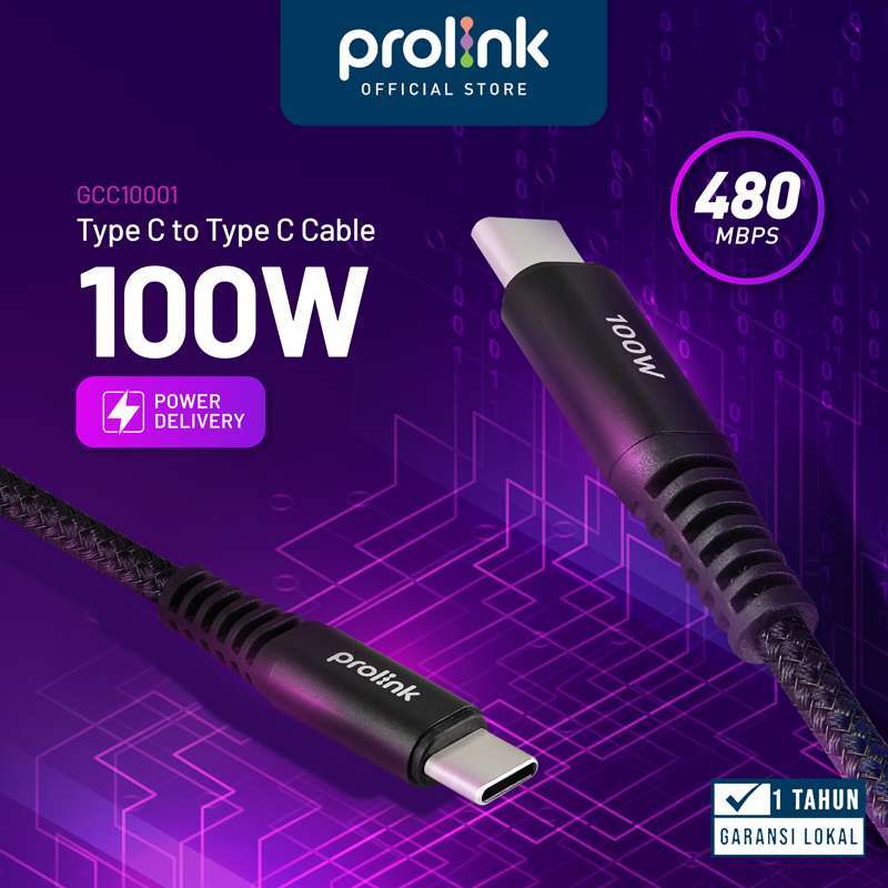 Promo Prolink Charger Cable 100w Kabel Data Tipe C To C 480 Mbps ...