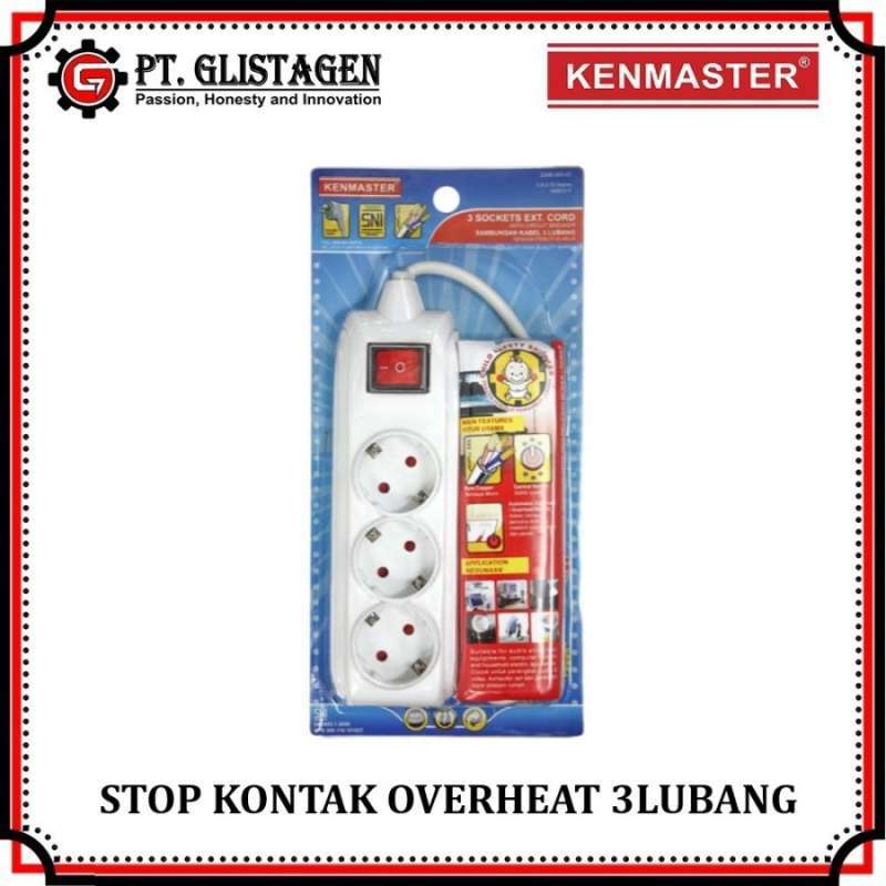 Jual Stop Kontak Colokan Listrik 3 Lubang Kabel 1.5 Meter Master Switch ...