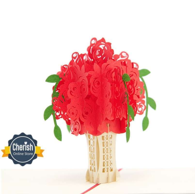 Jual 3d Pop Up Card Flower Bouquet - Buket Bunga - Kartu Ucapan ...
