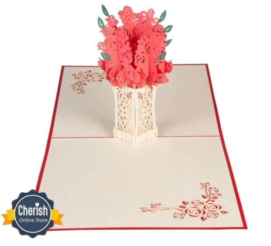 Jual 3d Pop Up Card Flower Bouquet - Buket Bunga - Kartu Ucapan ...