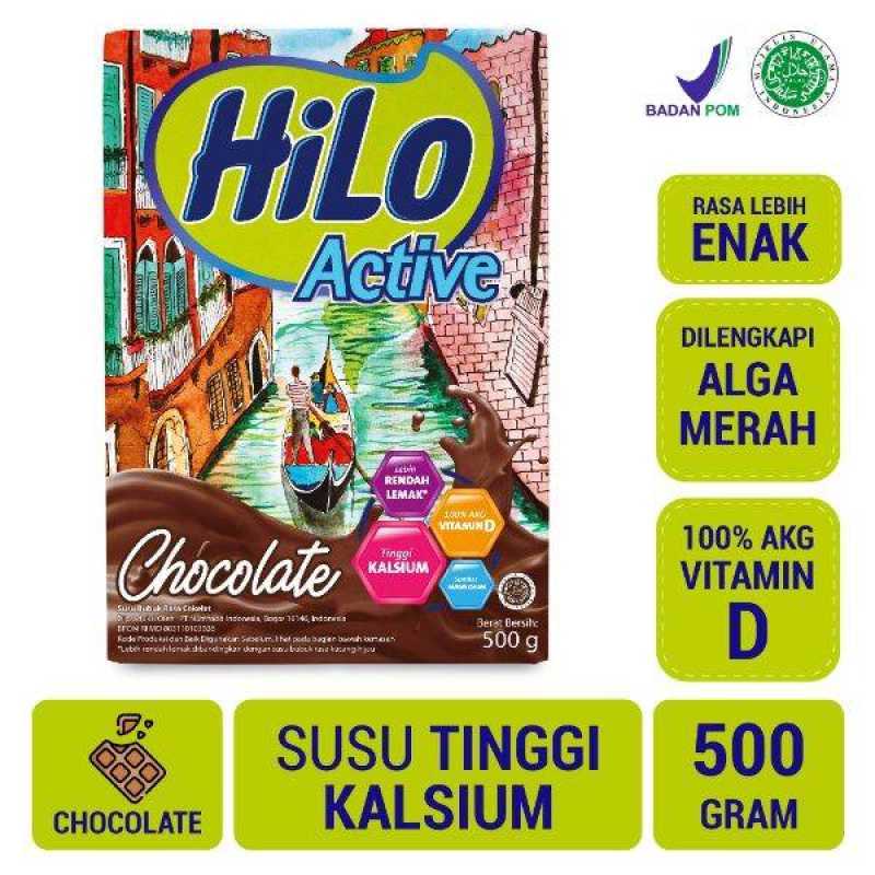 Jual HiLo Active Chocolate 500g - Susu Tinggi Kalsium Rendah Lemak di ...