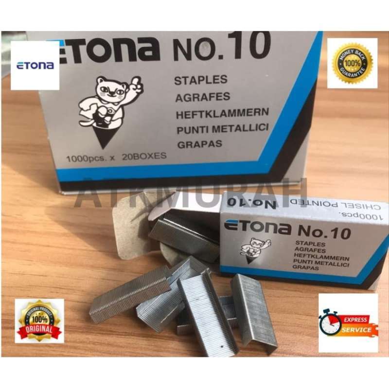 Jual ISI STAPLES ETONA STANDARD STAPLES NOMOR 10 ALAT TULIS KANTOR GARANSI di Seller ...