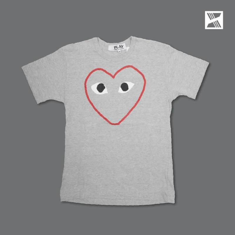 Jual Commes Des Garcons CDG Play 3D Heart Grey Woman 100% Original - M ...