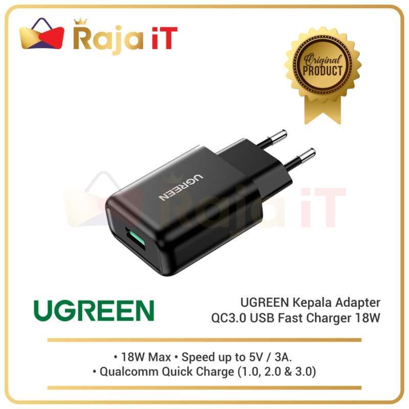 Jual UGREEN Kepala Adaptor USB Wall Charger QC3.0 18W Fast Charger ...
