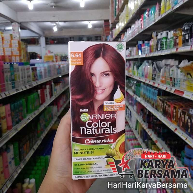 Jual PEWARNA RAMBUT GARNIER COLOR NATURALS 6.64 MERAH BERRY 55ML+50GR ...