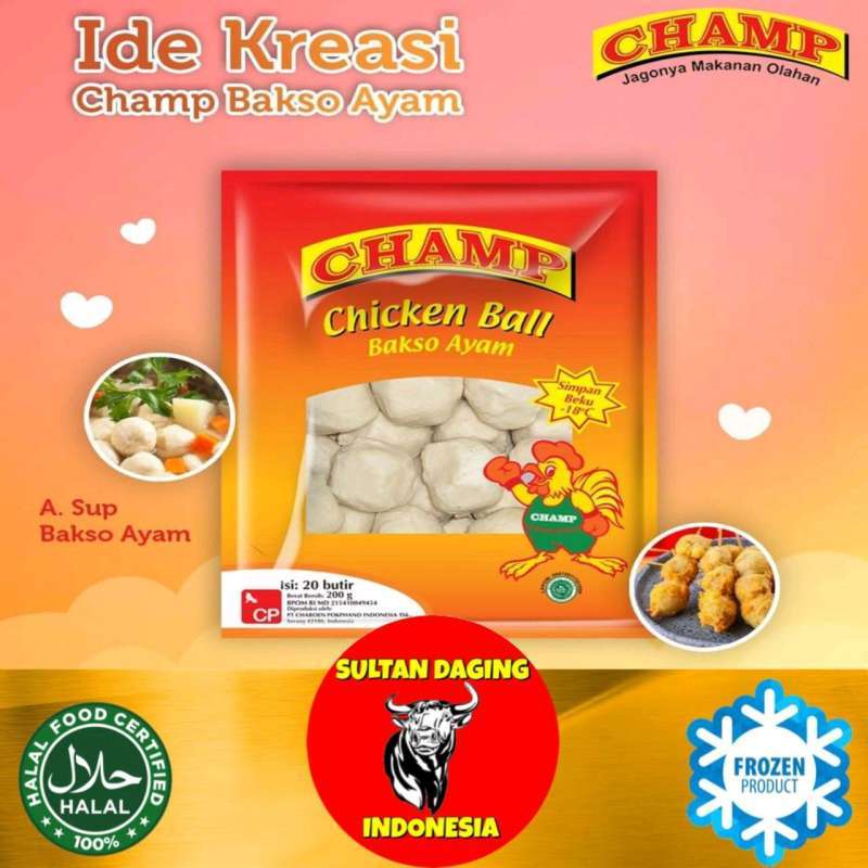 Promo BAKSO AYAM CHAMP 500 GRAM ISI 50 PCS/ BAKSO AYAM CHAMP/BAKSO AYAM ...