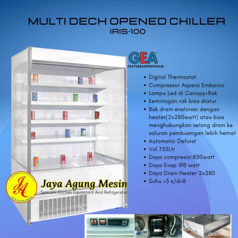 Jual Lemari Rak Pendingin Minuman IRIS-100 / Multideck Open Chiller di ...